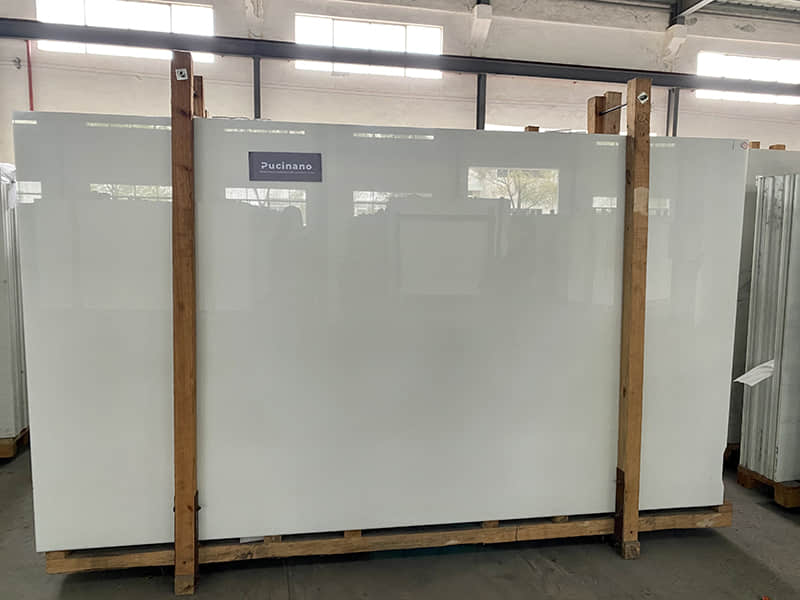 Nano White Crystallized Glass Stone Slab - Foshan Puci Building ...